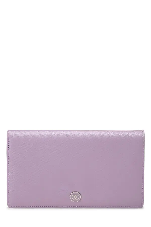 Chanel Calfskin Long Wallet - Purple