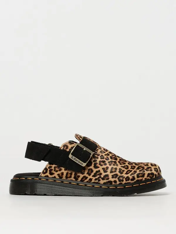 Dr. Martens Leopard Print Mule With Buckle Detail