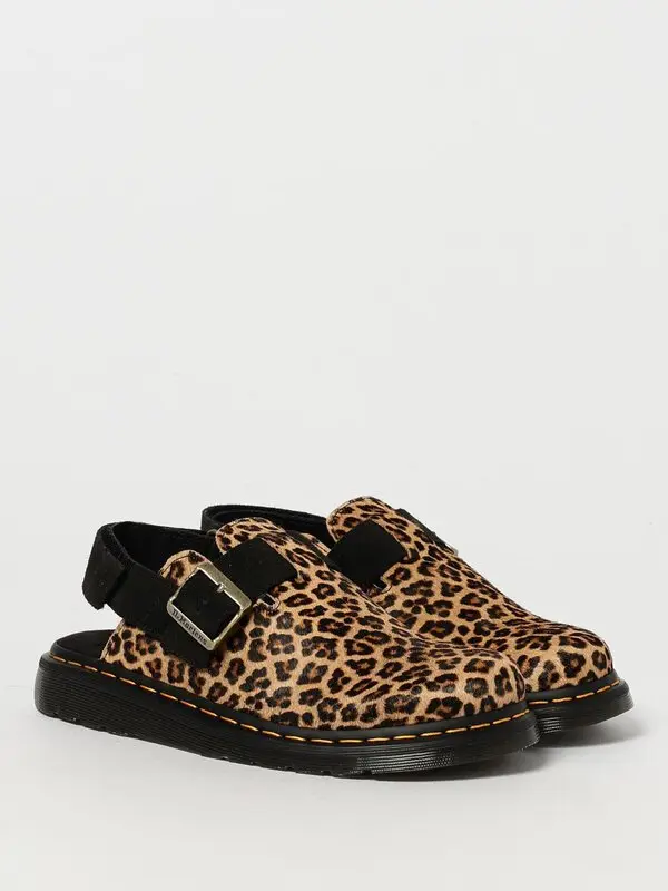 Dr. Martens Leopard Print Mule With Buckle Detail