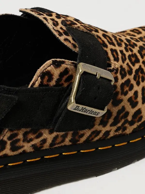 Dr. Martens Leopard Print Mule With Buckle Detail