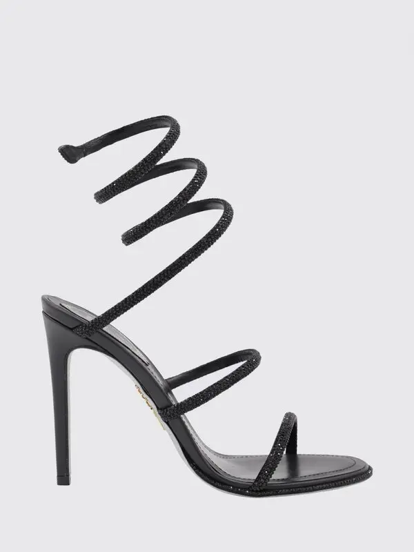 Rene Caovilla Cleo Crystal-embellished Spiral Strap High-heeled Sandals - Black 2