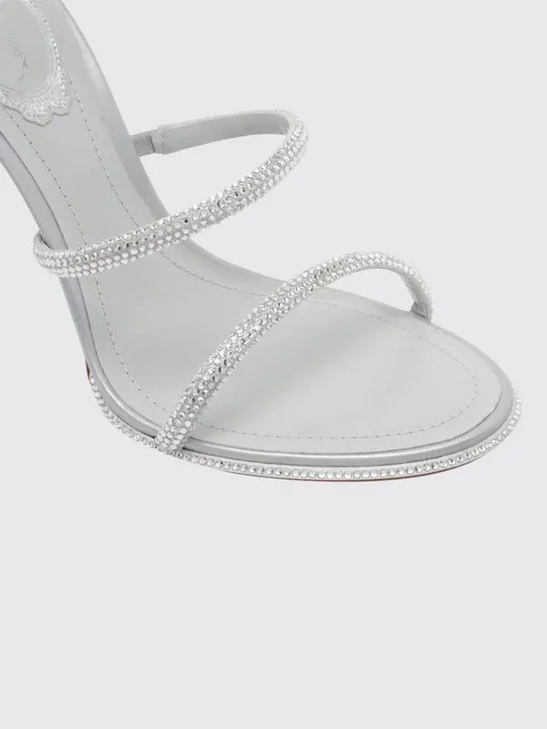 Rene Caovilla Cleo Crystal-embellished Spiral Strap High-heeled Sandals - Silver