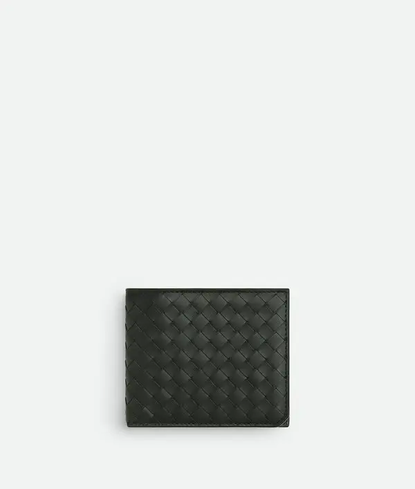 BOTTEGA  VENETA Intrecciato Piccolo Bi-fold Wallet With Coin Purse - Dark Green