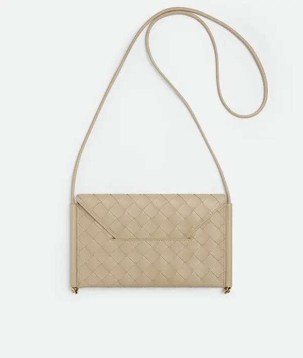 Bottega Veneta Intrecciato Calf Leather Phone Pouch - Ecru