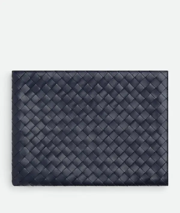 BOTTEGA  VENETA Intrecciato Flat Pouch - Abyss/cypress