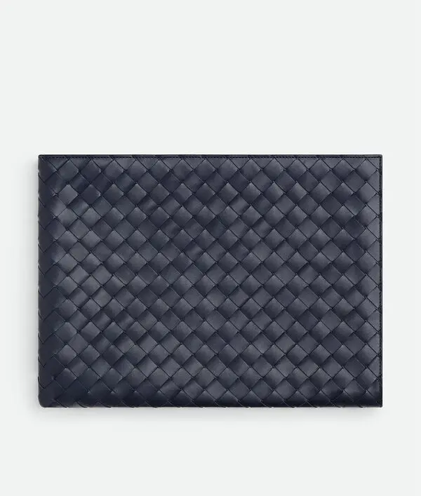 BOTTEGA  VENETA Intrecciato Flat Pouch - Abyss/cypress