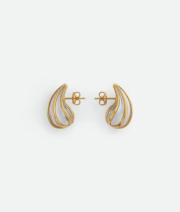 Bottega Veneta Mini Drop Earrings - Silver/yellow Gold