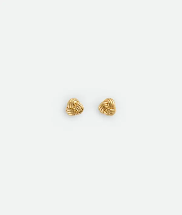 BOTTEGA  VENETA Intreccio Stud Earrings - Yellow Gold