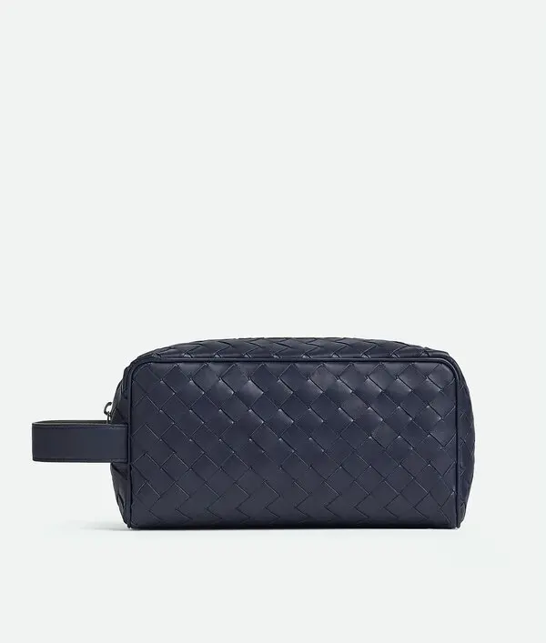 BOTTEGA  VENETA Intrecciato Travel Pouch - Abyss/cypress