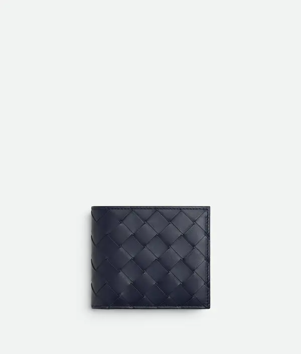BOTTEGA  VENETA Intrecciato Bi-fold Wallet With Coin Purse - Abyss/cypress