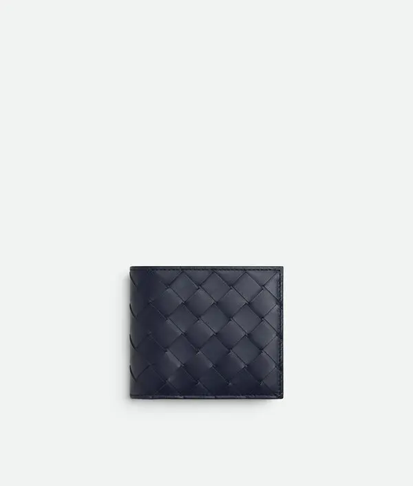Bottega Veneta Intrecciato Bi-fold Wallet With Coin Purse - Abyss/cypress
