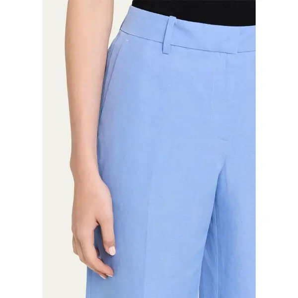 Lafayette 148 New York Gates Wide-leg Silk-linen Pants