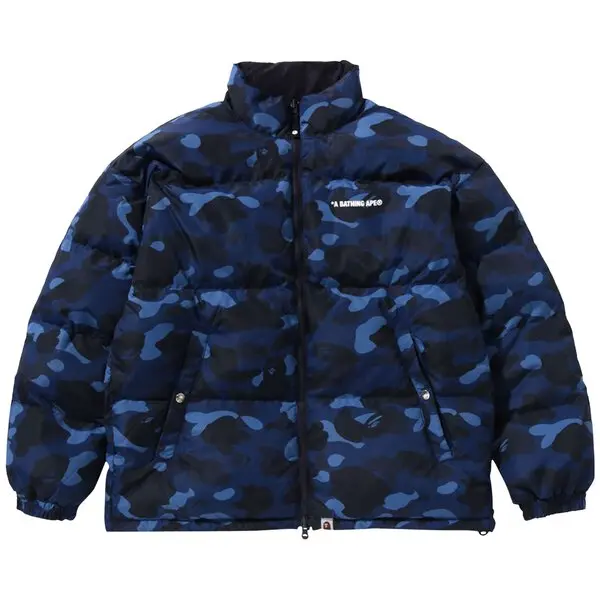 A BATHING APE Color Camo Reversible Down Jacket - Blue