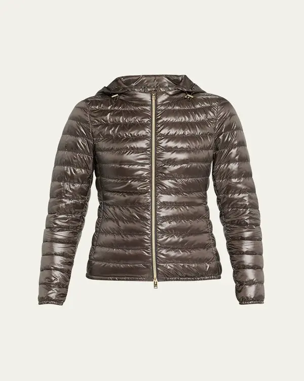 Herno Angela Short Down Jacket With Detachable Hood - Charcoal