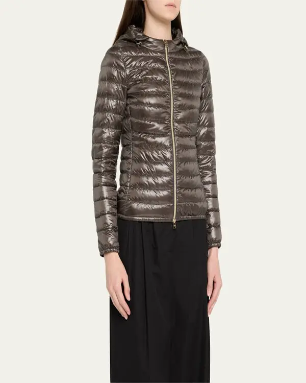 Herno Angela Short Down Jacket With Detachable Hood - Charcoal