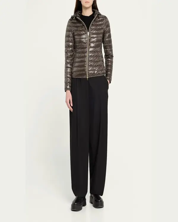 Herno Angela Short Down Jacket With Detachable Hood - Charcoal
