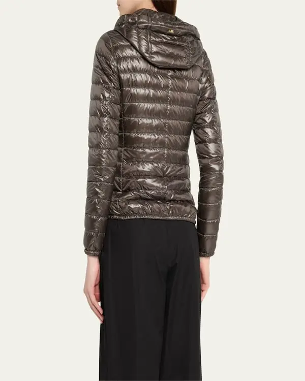 Herno Angela Short Down Jacket With Detachable Hood - Charcoal