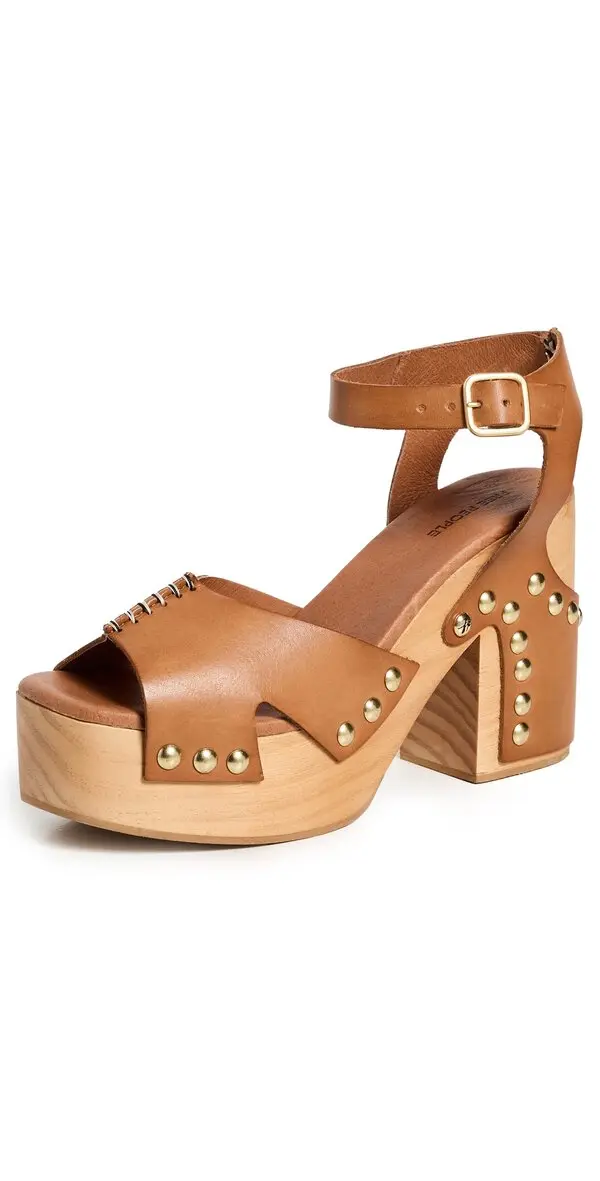 Free People Cecily Clog Platform Sandals - Tan