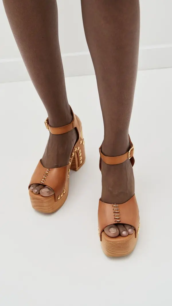 Free People Cecily Clog Platform Sandals - Tan