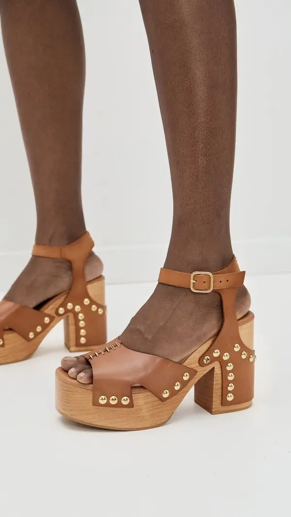 Free People Cecily Clog Platform Sandals - Tan