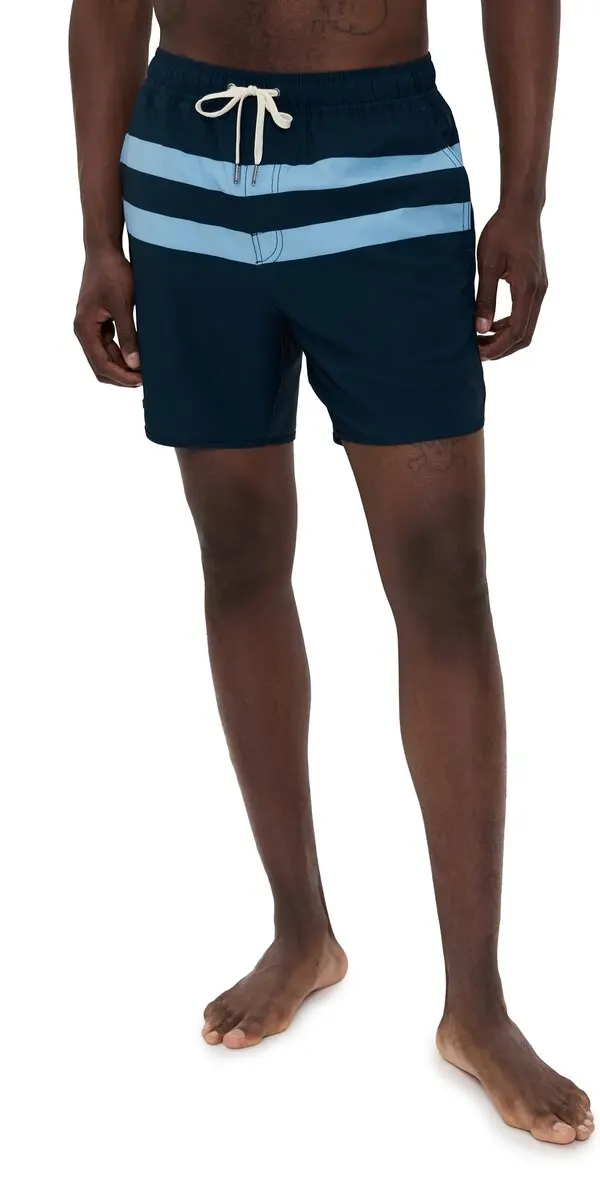 FAIR HARBOR The Anchor Swim Shorts 6 - Light Blue Stripe