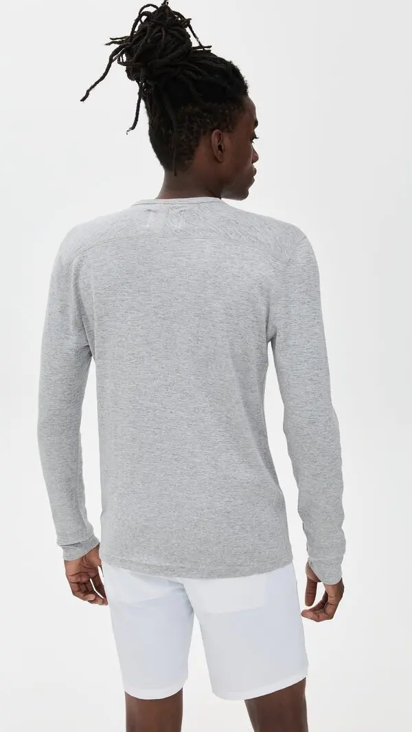 Reigning Champ 1x1 Slub Slim Henley - Hgrey