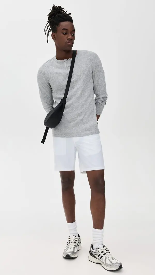 Reigning Champ 1x1 Slub Slim Henley - Hgrey