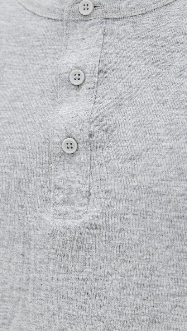 Reigning Champ 1x1 Slub Slim Henley - Hgrey