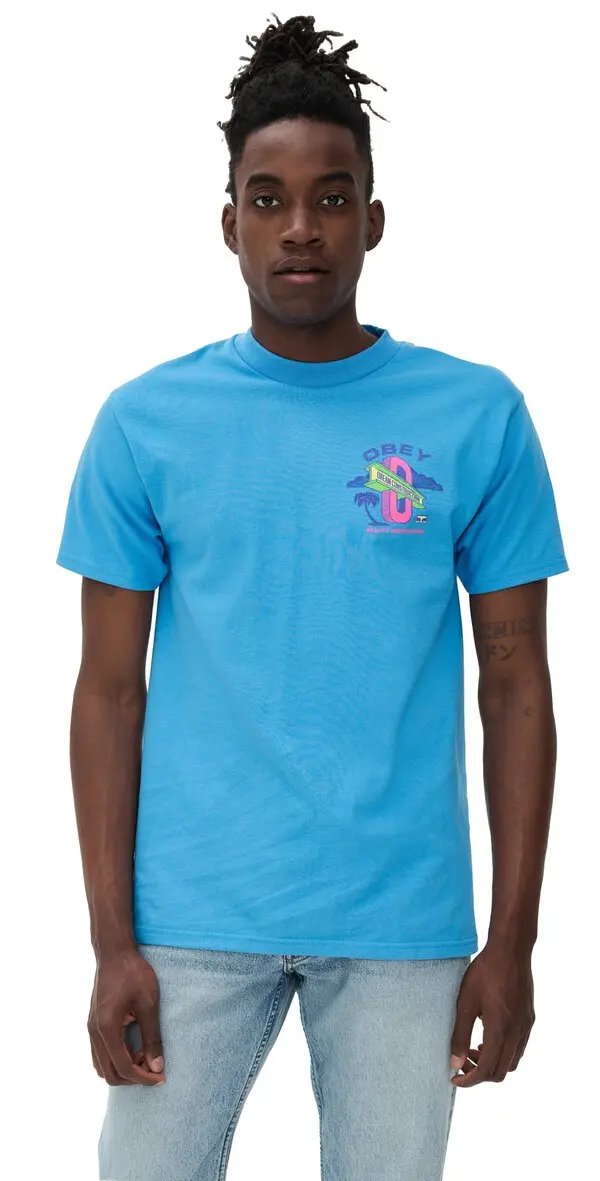 Obey Dream Construction Tee - Azure Blue