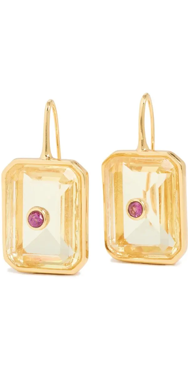 LIZZIE FORTUNATO Tile Citrine Dangle Earrings - Yellow