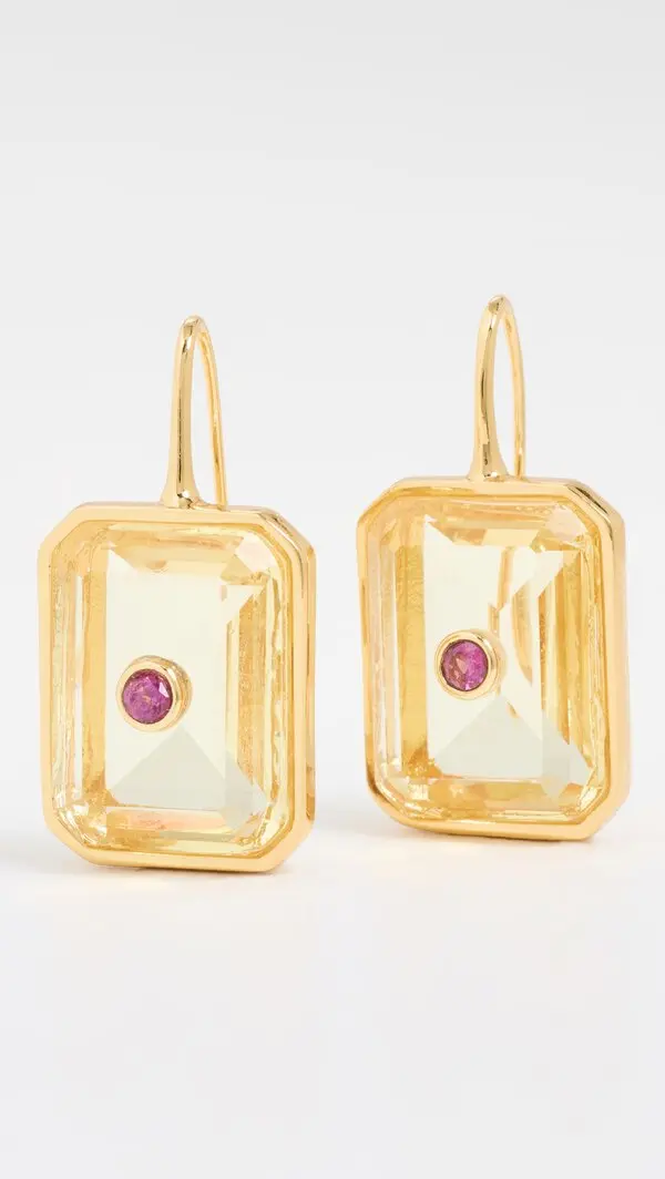 LIZZIE FORTUNATO Tile Citrine Dangle Earrings