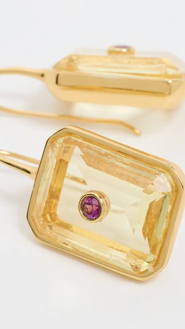 LIZZIE FORTUNATO Tile Citrine Dangle Earrings