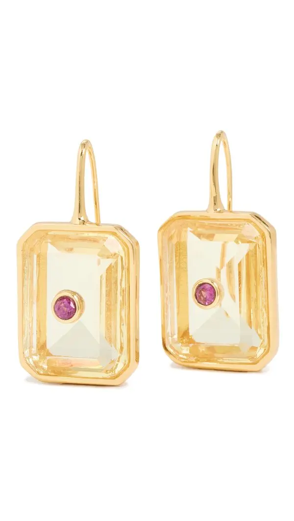 LIZZIE FORTUNATO Tile Citrine Dangle Earrings