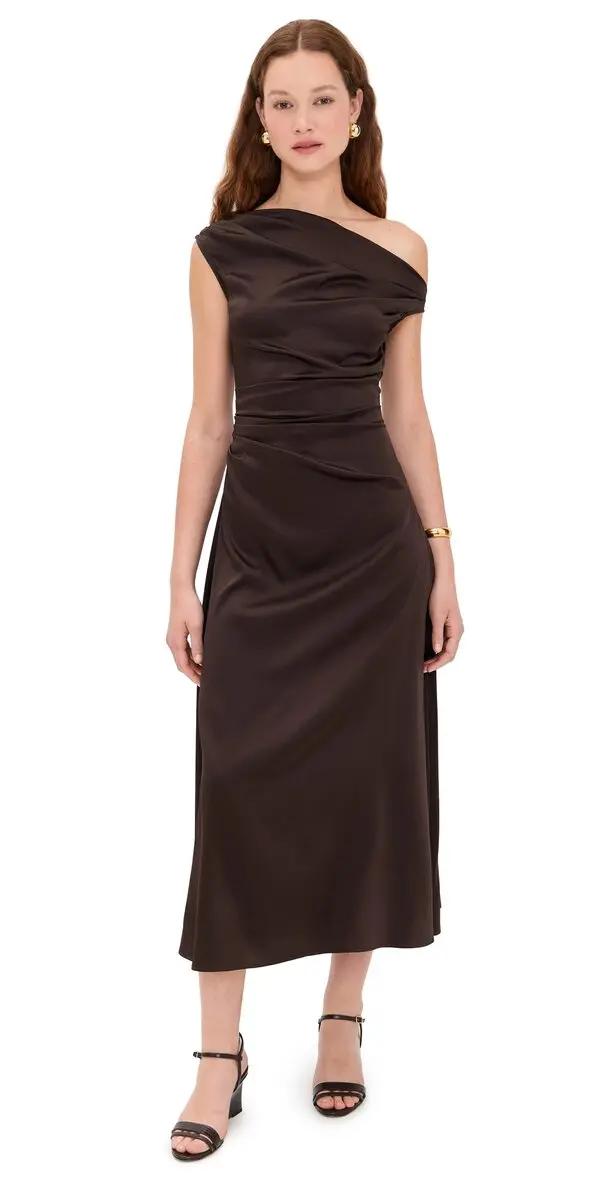 Staud Phare Silk One-shoulder Dress