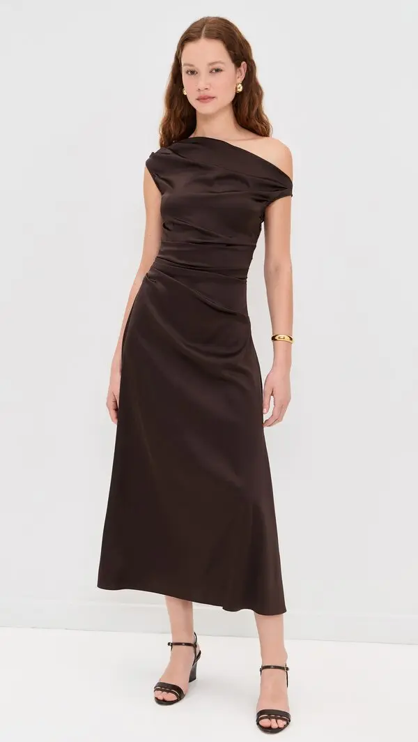 Staud Phare Silk One-shoulder Dress