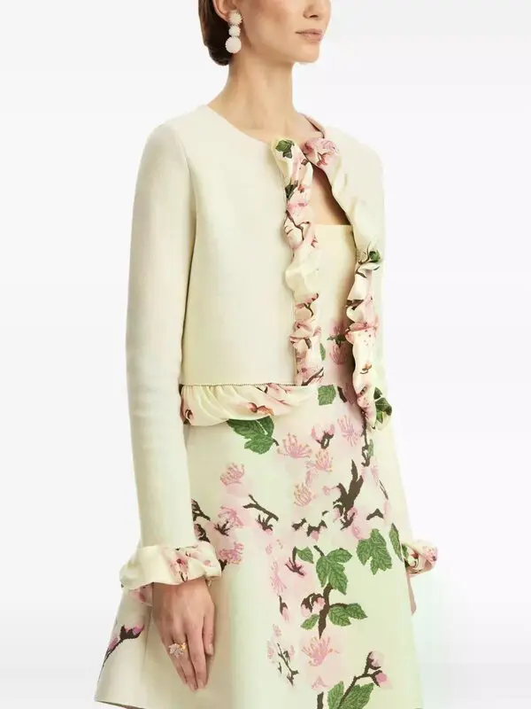 Oscar De La Renta Printed Trim Jacket