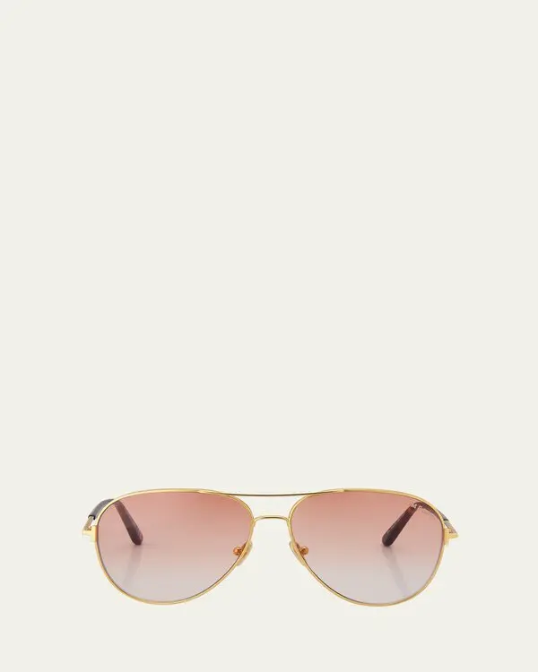 TOM FORD Clark Metal Aviator Sunglasses - Red