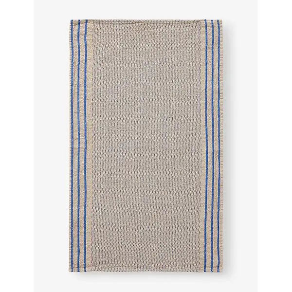 Charvet Maya Striped Linen Tea Towel - Lin Azur