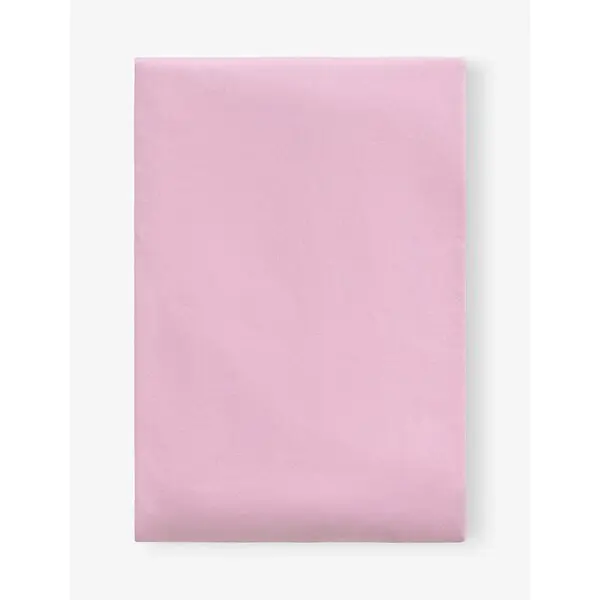 TEKLA Percale Super-king Fitted Cotton Sheet - Mallow Pink
