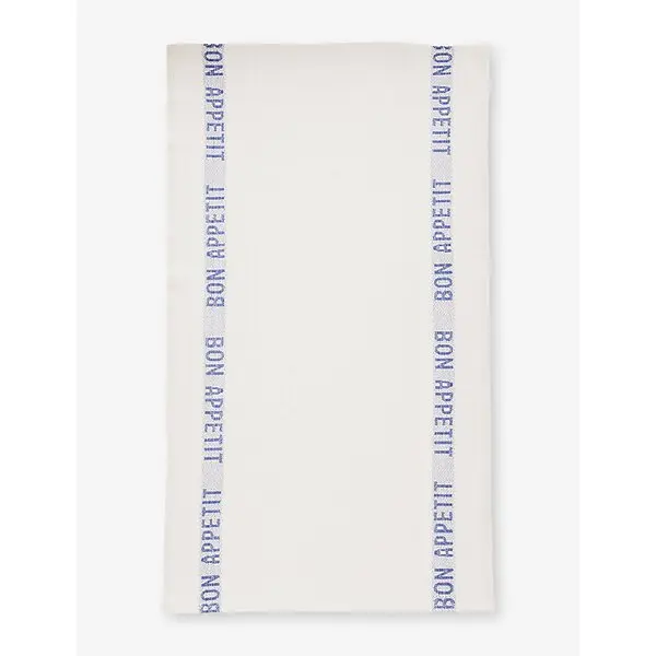 Charvet Bon Appetit Linen Tea Towel - Blanc Bleu