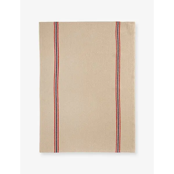 Charvet Drapeau Striped Linen Tea Towel - Naturel