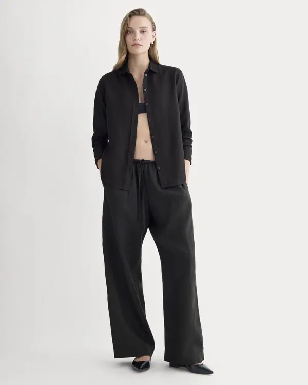 Everlane Linen Drawstring Pants - Black
