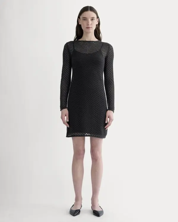 Everlane Lace Knit Mini Dress - Black