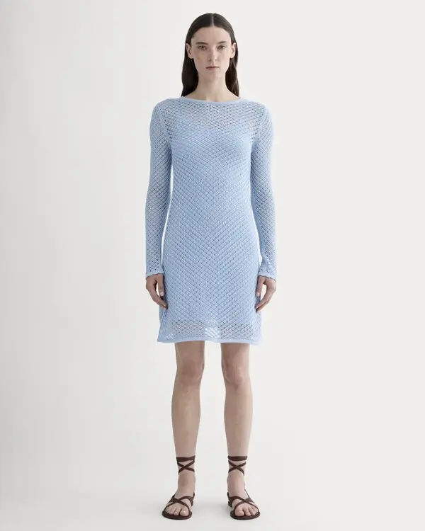 Everlane Lace Knit Mini Dress - Sky Blue
