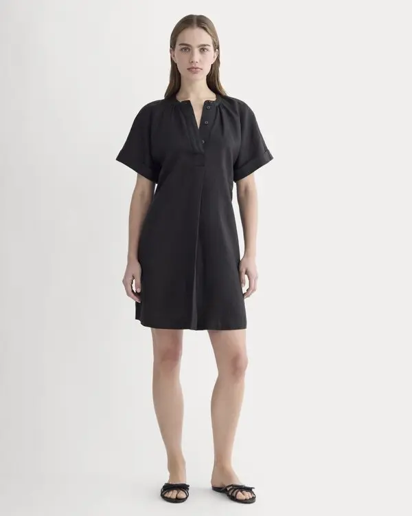 Everlane Linen Popover Mini Dress - Black