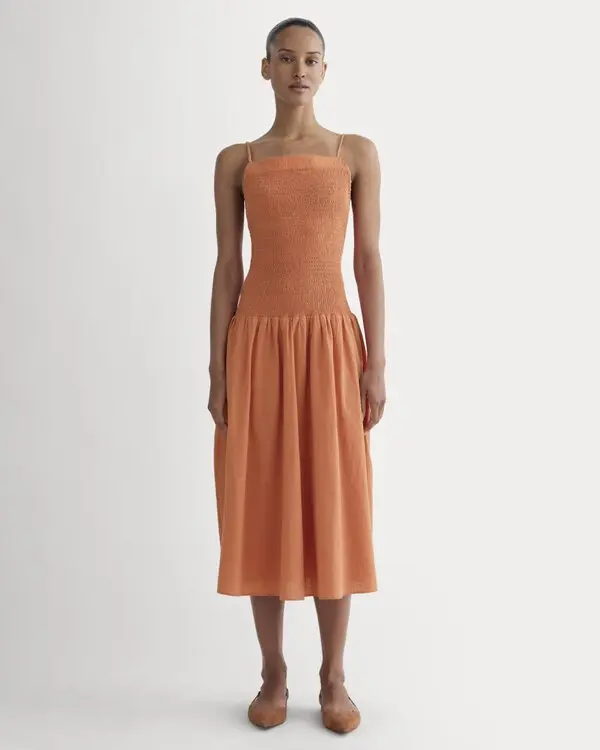 Everlane Gauze Open-back Dress - Soft Orange