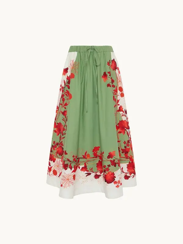 La DoubleJ Printed Midi Skirt - Woodland Placée