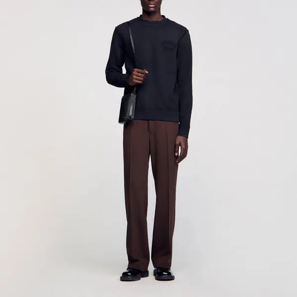 Sandro Faded Fleece Sweatshirt With Patch