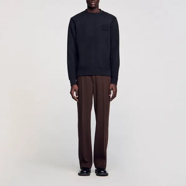 Sandro Faded Fleece Sweatshirt With Patch