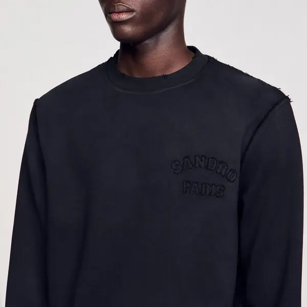 Sandro Faded Fleece Sweatshirt With Patch